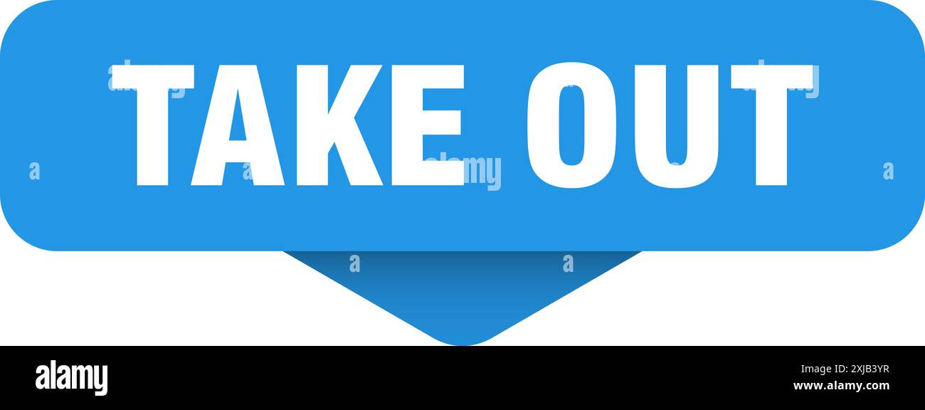 take out sticker. take out sign on transparent background. rectangular ...
