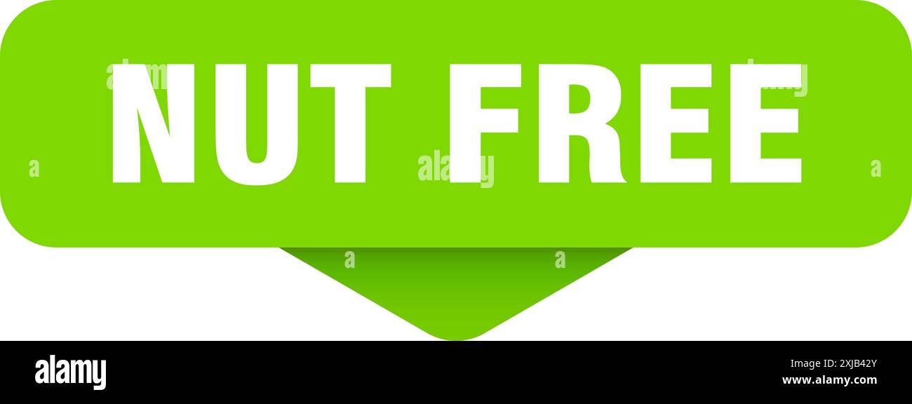 nut free sticker. nut free sign on transparent background. rectangular ...