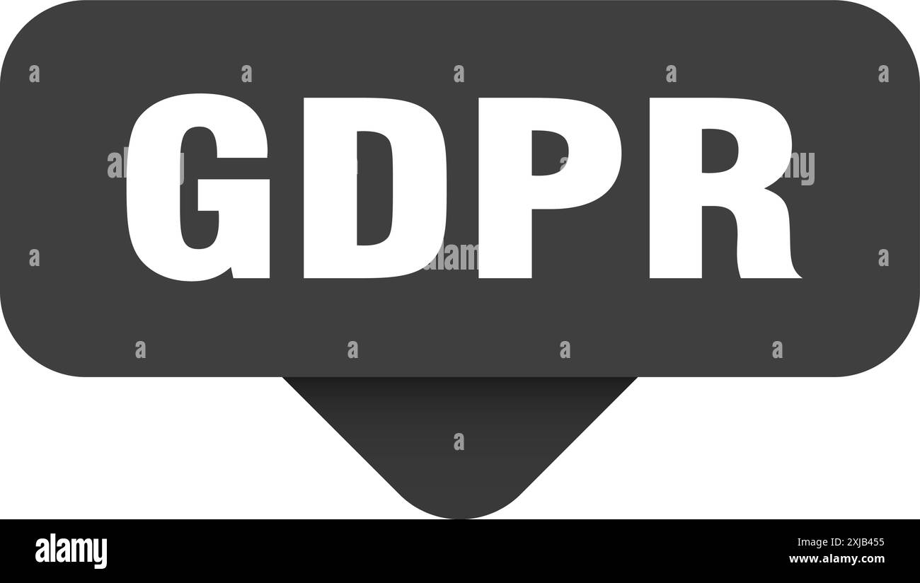 gdpr sticker. gdpr sign on transparent background. rectangular button ...