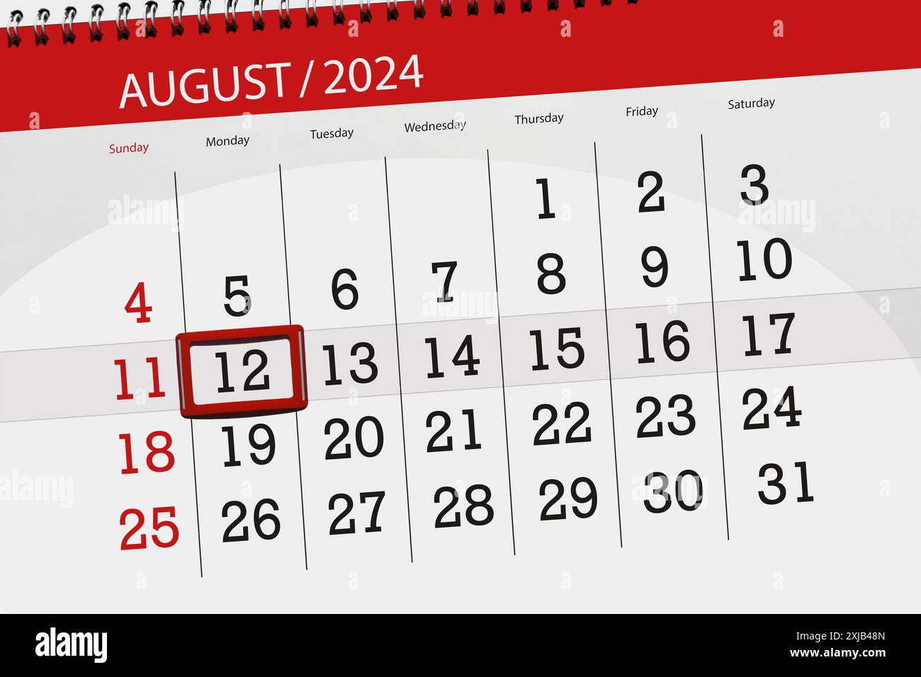 Calendar 2024, deadline, day, month, page, organizer, date, August ...