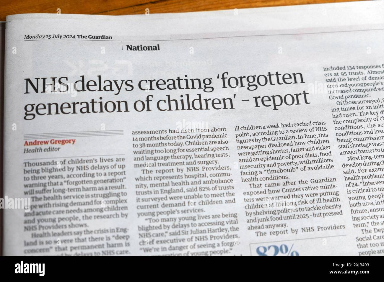 'NHS delays creating 'forgotten generation of children' - report ...