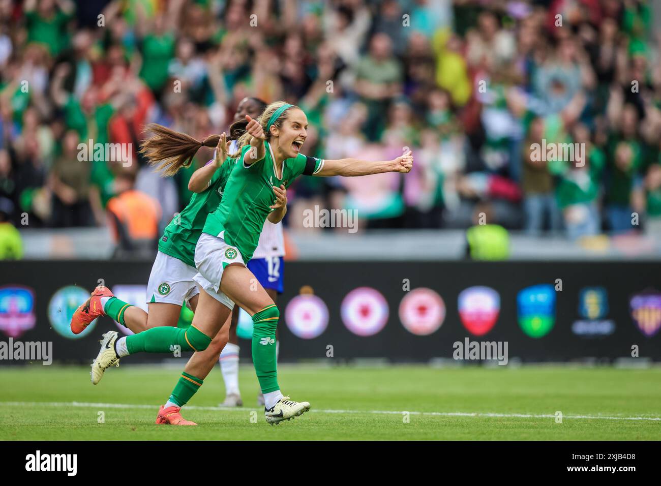 July 16th, 2024, Julie-Ann Russell of Ireland celebrates her goal ...