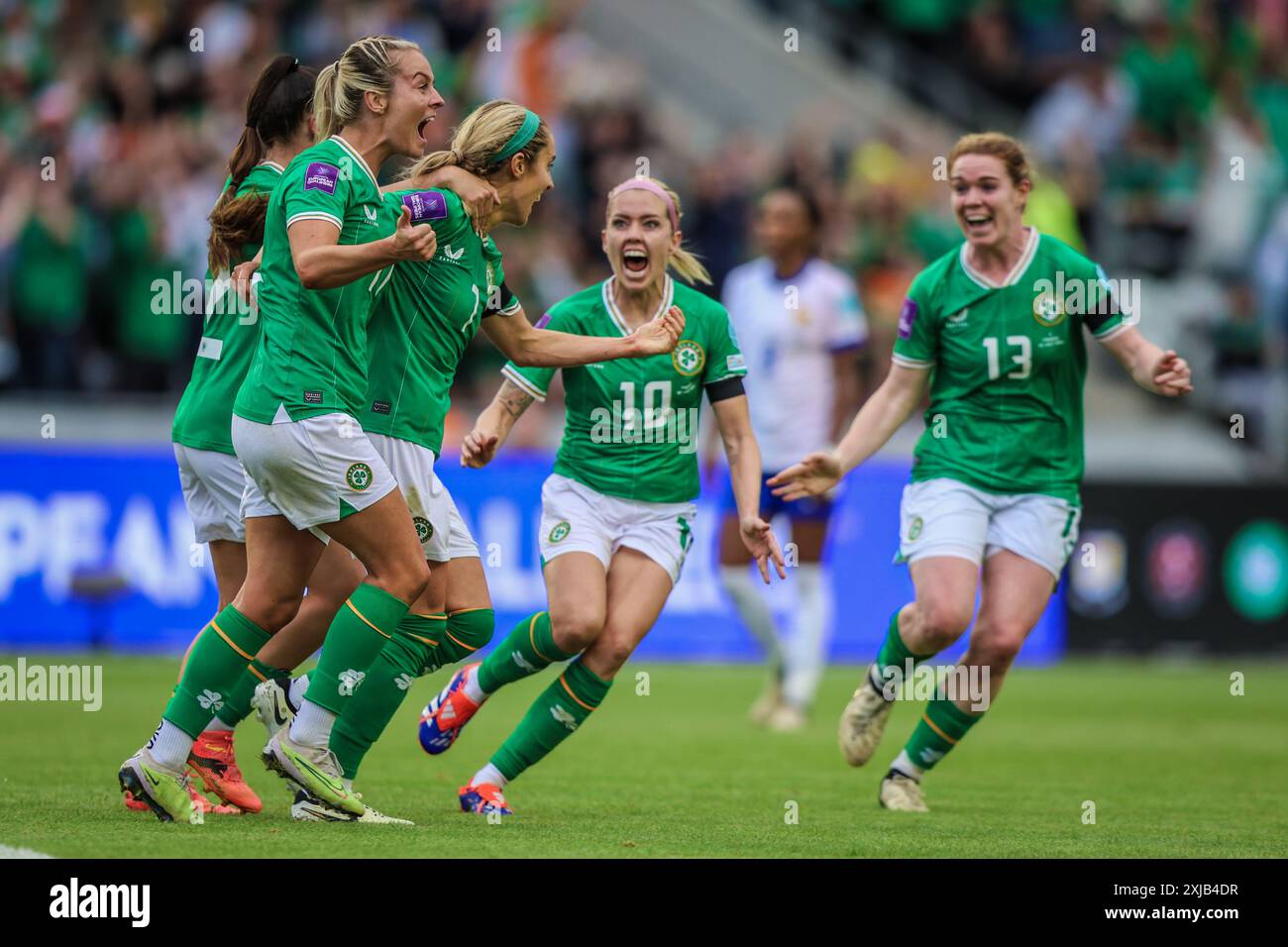July 16th, 2024, Julie-Ann Russell of Ireland celebrates her goal ...