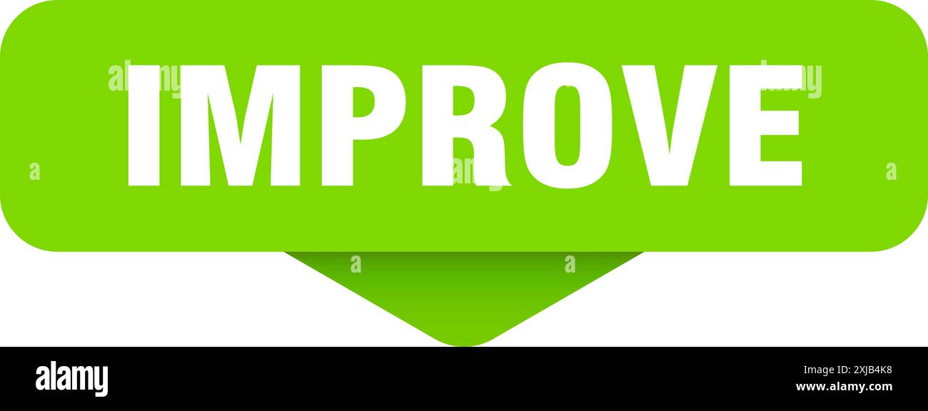 improve sticker. improve sign on transparent background. rectangular ...