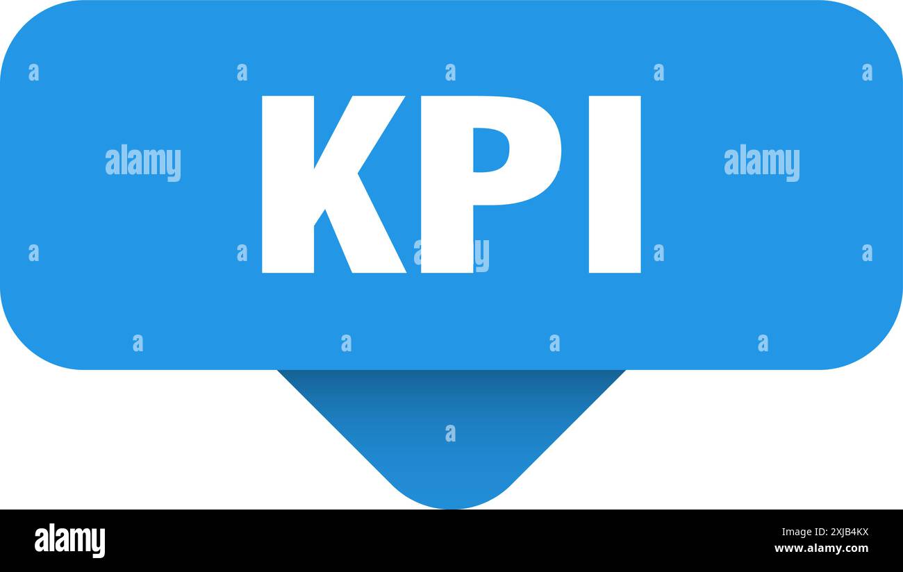 kpi sticker. kpi sign on transparent background. rectangular button ...
