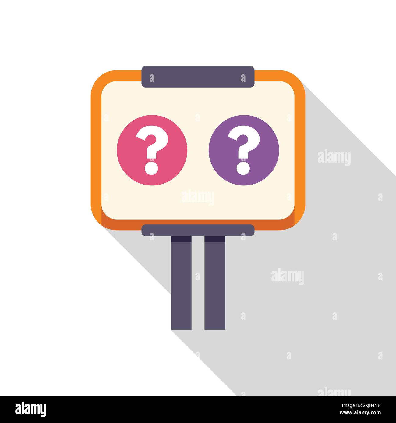 Billboard showing two question marks, suggesting a choice to be made ...