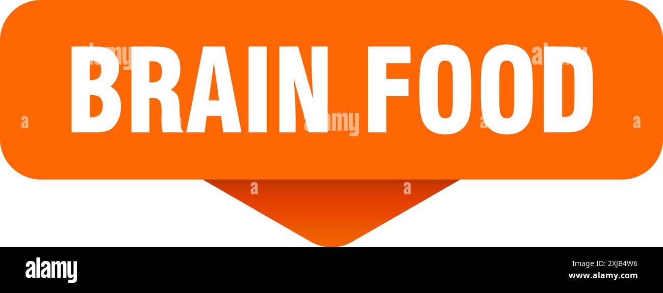 brain food sticker. brain food sign on transparent background ...