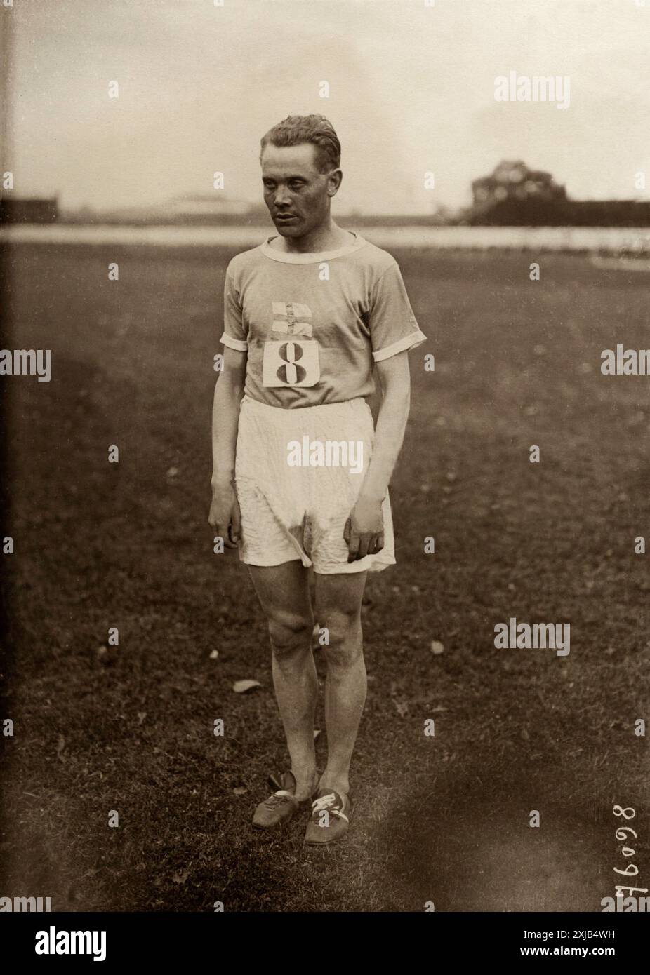 Finlands athlete Paavo Nurmi (1897-1973) during the 1924 Paris Olympics ...