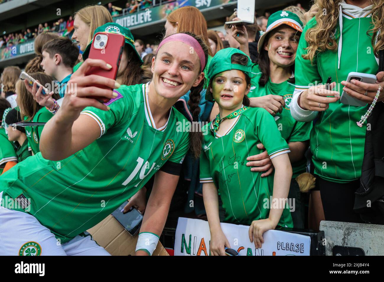 July 16th, 2024, Caitlin Hayes of Ireland takes a selfie with fans ...