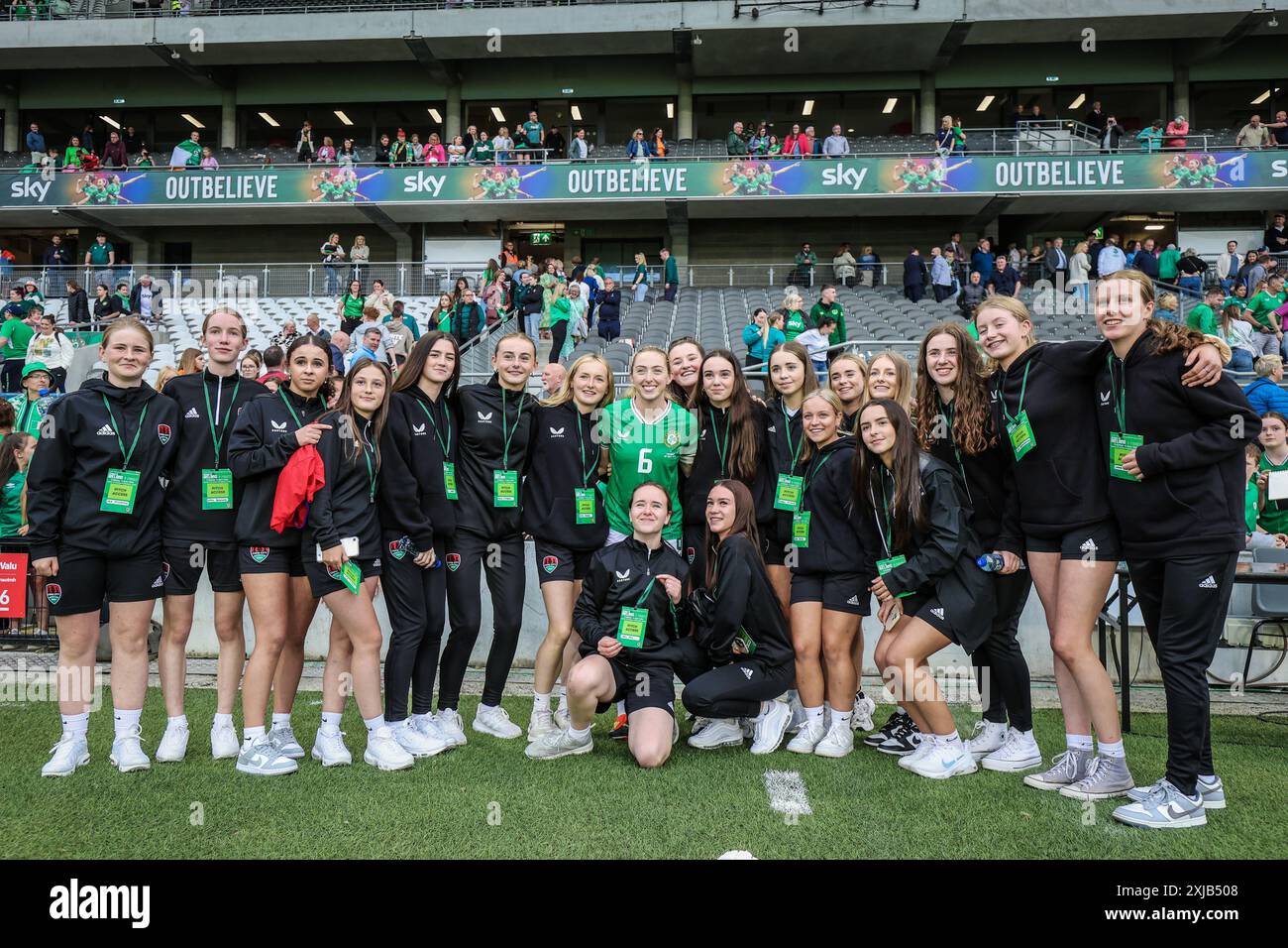 July 16th, 2024, Megan Connolly of Ireland takes a photo with fans ...