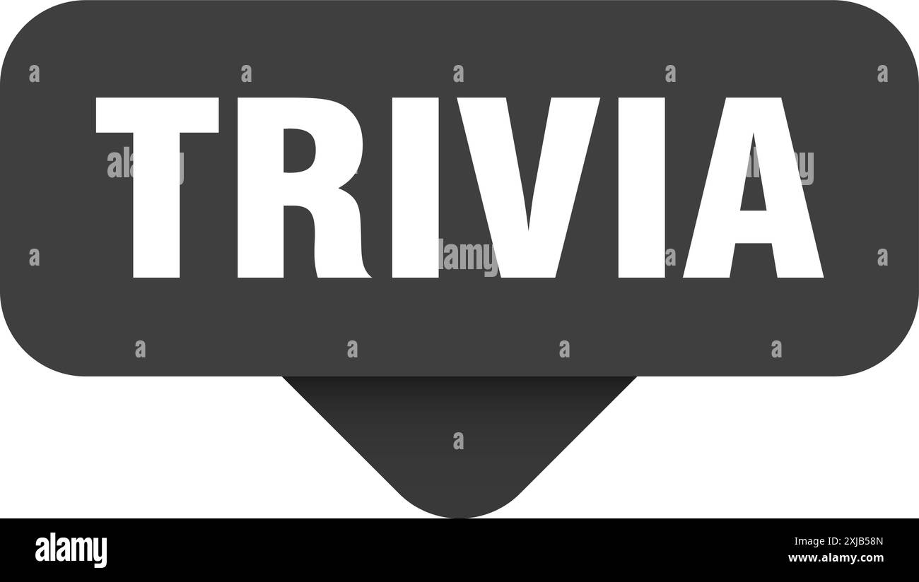 trivia sticker. trivia sign on transparent background. rectangular ...