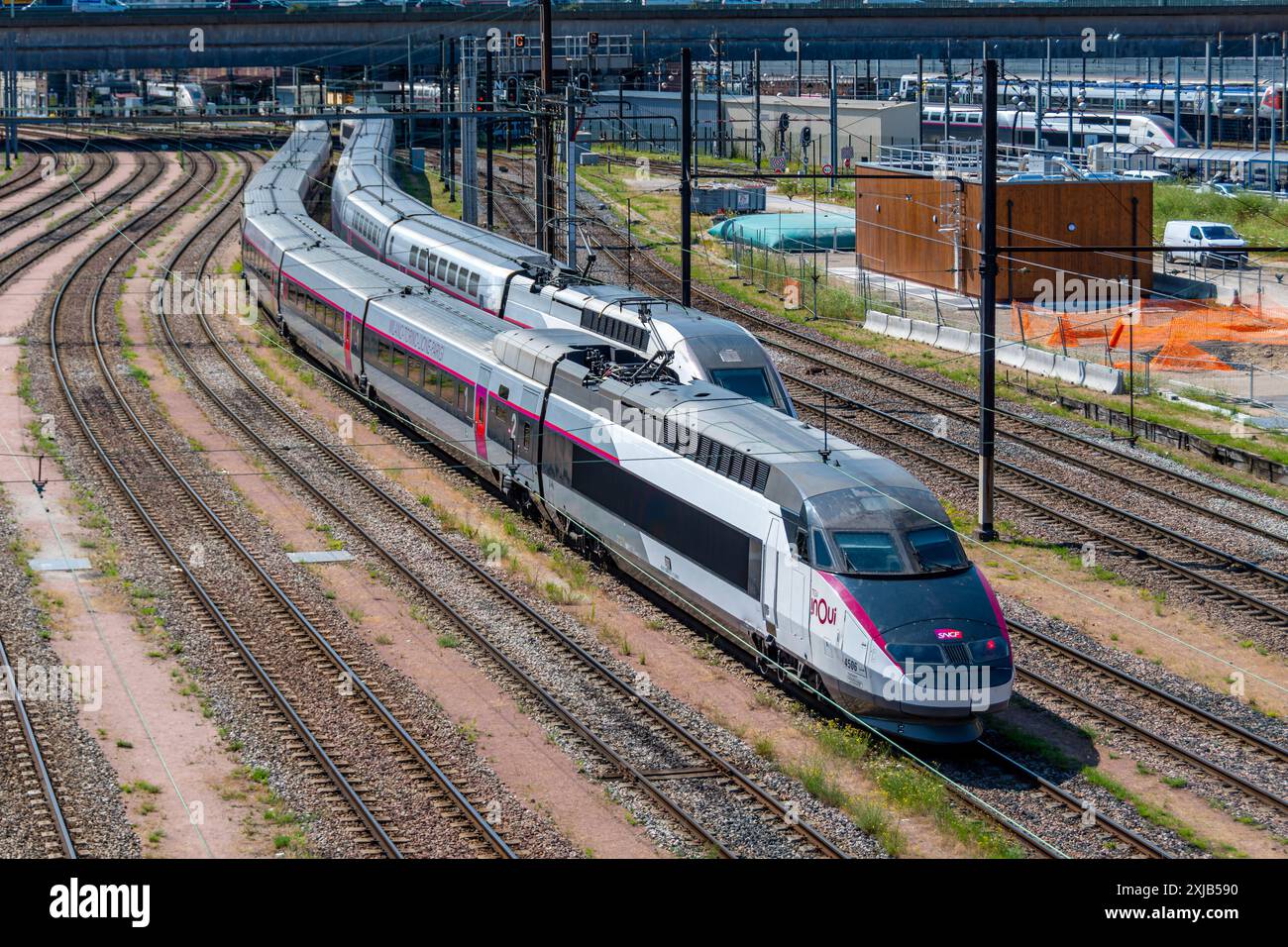TGV Inoui train near Gare de Lyon station. TGV is France's intercity ...