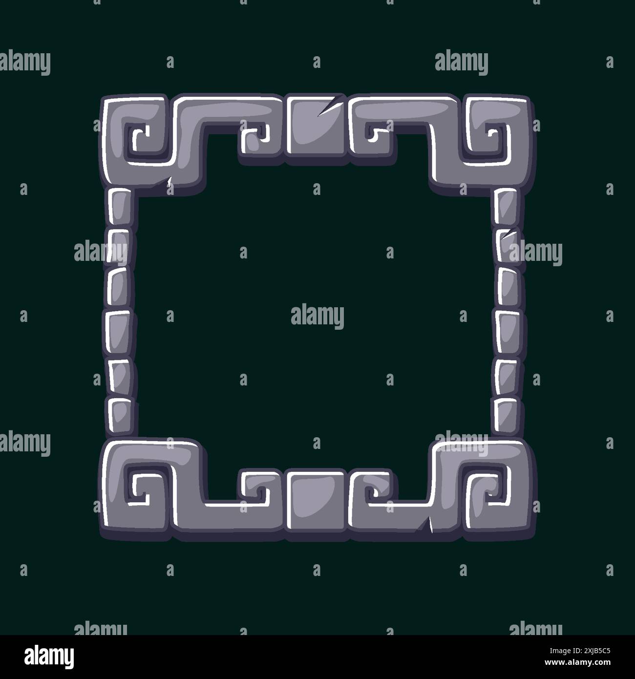 Maya Stone board, Aztec carton game frame. Maya tribal symbols. Ancient ...