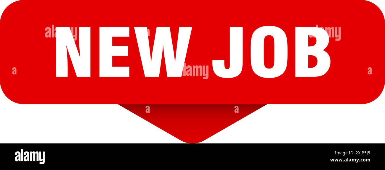 new job sticker. new job sign on transparent background. rectangular ...