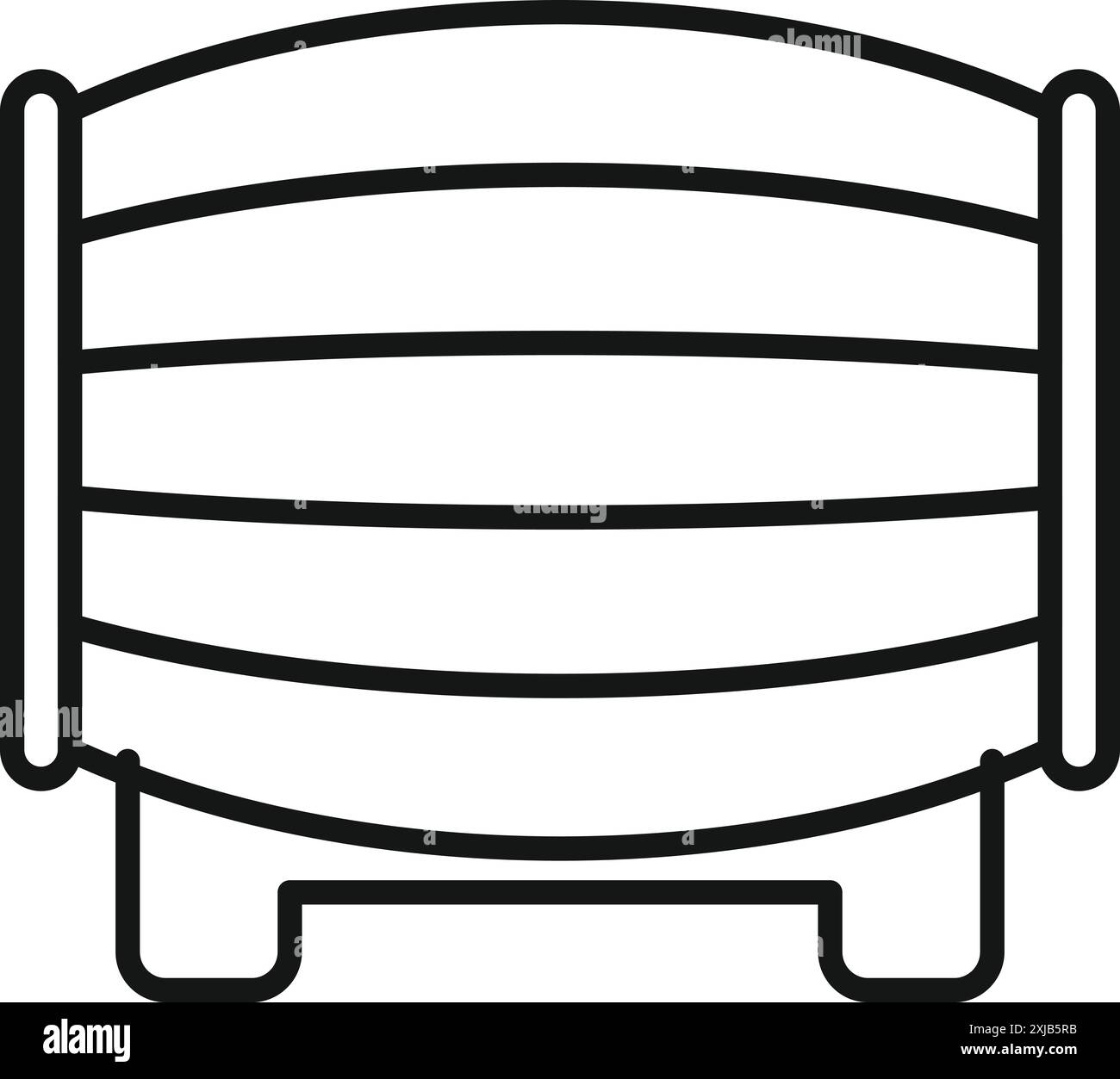 Simple and elegant line art drawing of a wooden barrel used for wine or ...