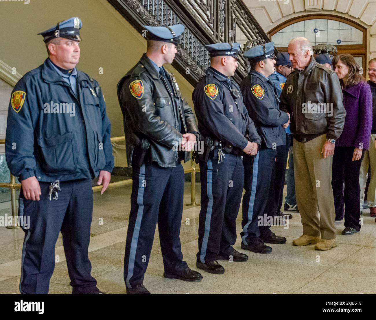 Hoboken, NJ, 11/18/12 -- Vice President Biden greets cops after ...