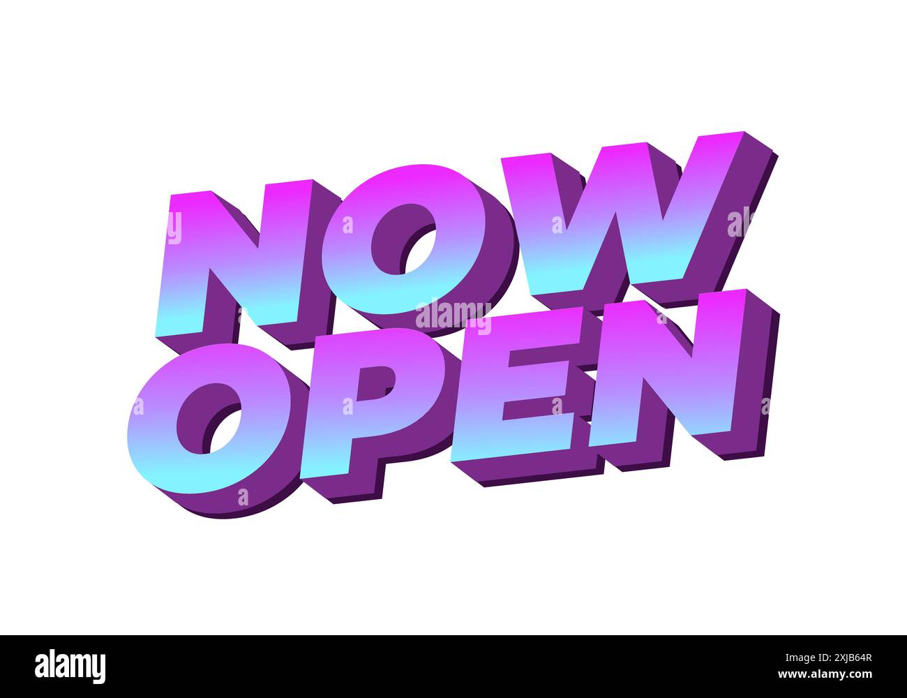 Now open. Text effect design in 3D style with good colors Stock Vector ...