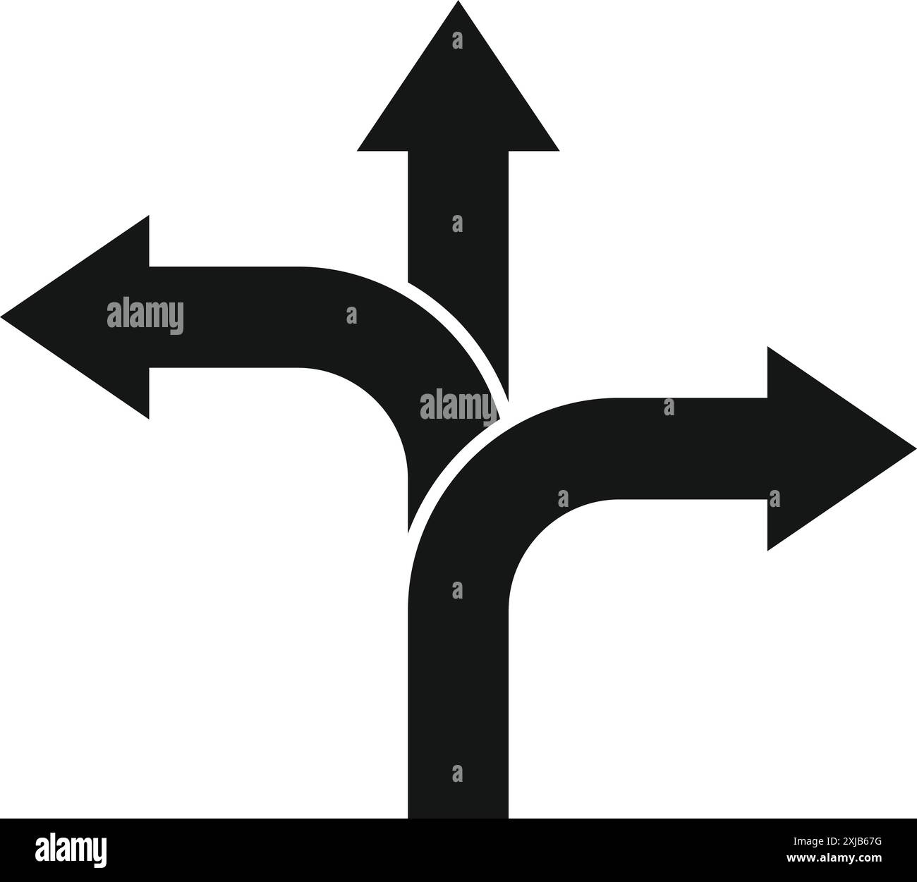 Three black arrows are pointing in different directions, symbolizing ...