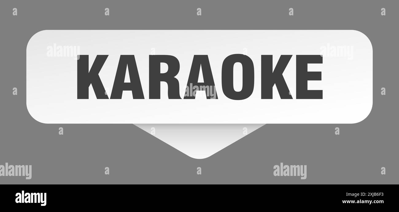karaoke sticker. karaoke sign isolated on gray background. rectangular ...