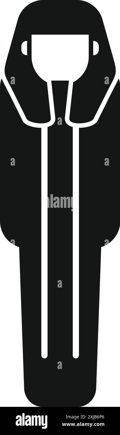 Black silhouette of an egyptian sarcophagus standing upright Stock ...