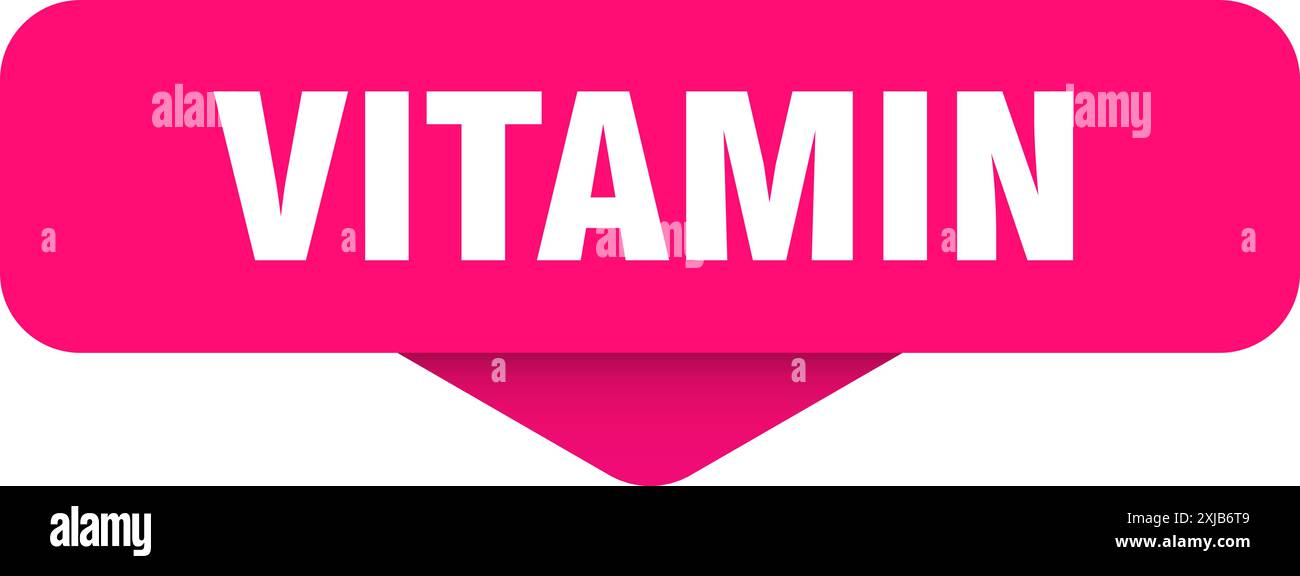 vitamin sticker. vitamin sign on transparent background. rectangular ...