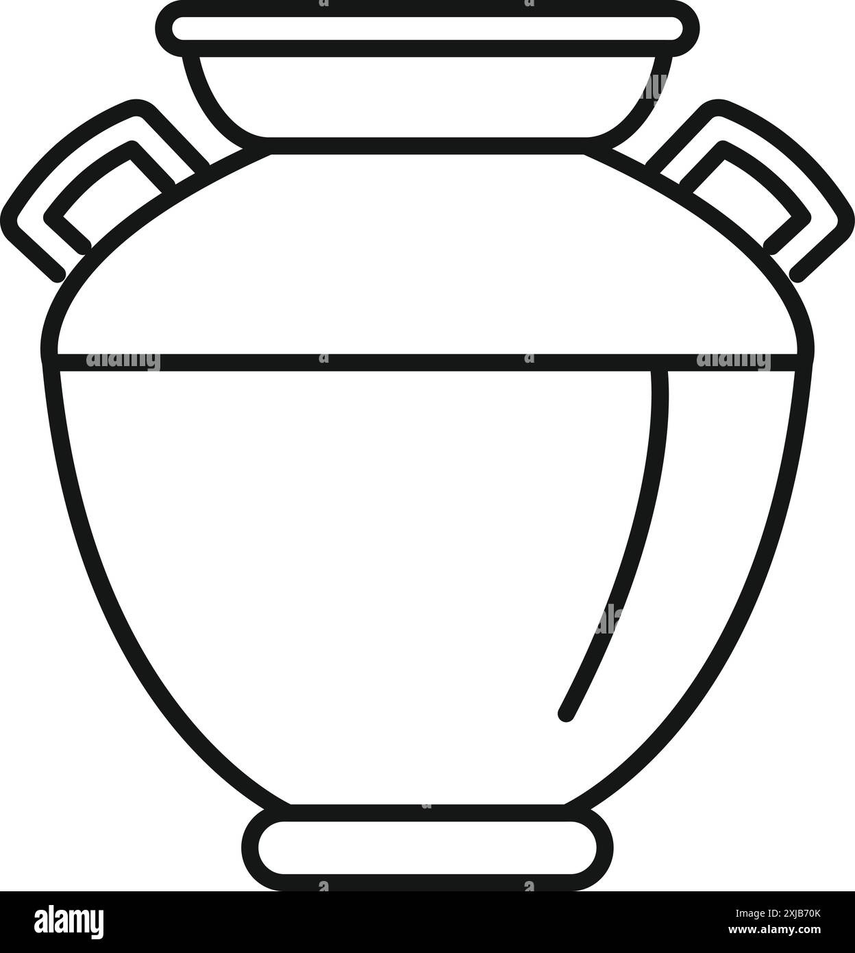 Line drawing of a classic greek amphora, a ceramic vase used in ancient ...