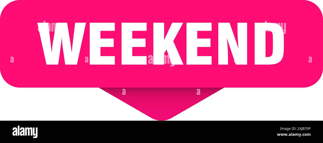 weekend sticker. weekend sign on transparent background. rectangular ...