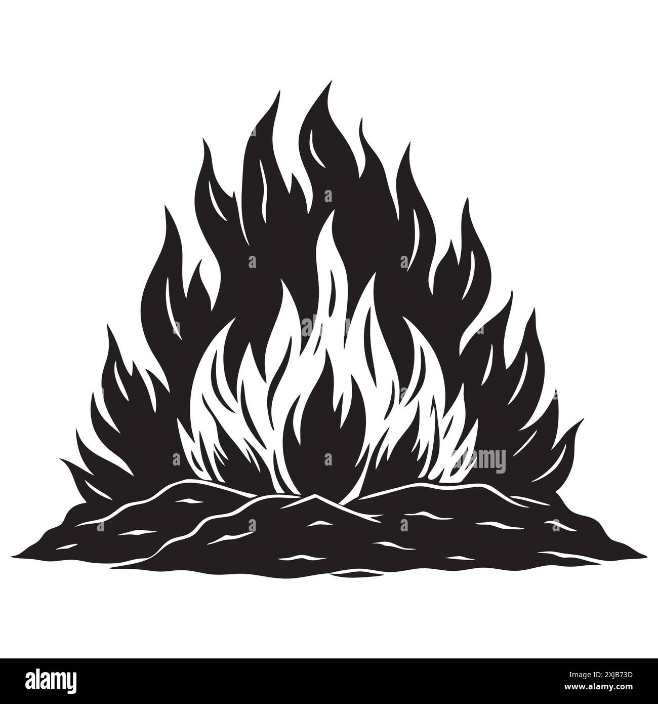 Silhouette Fire flame flare vector Stock Vector Image & Art - Alamy