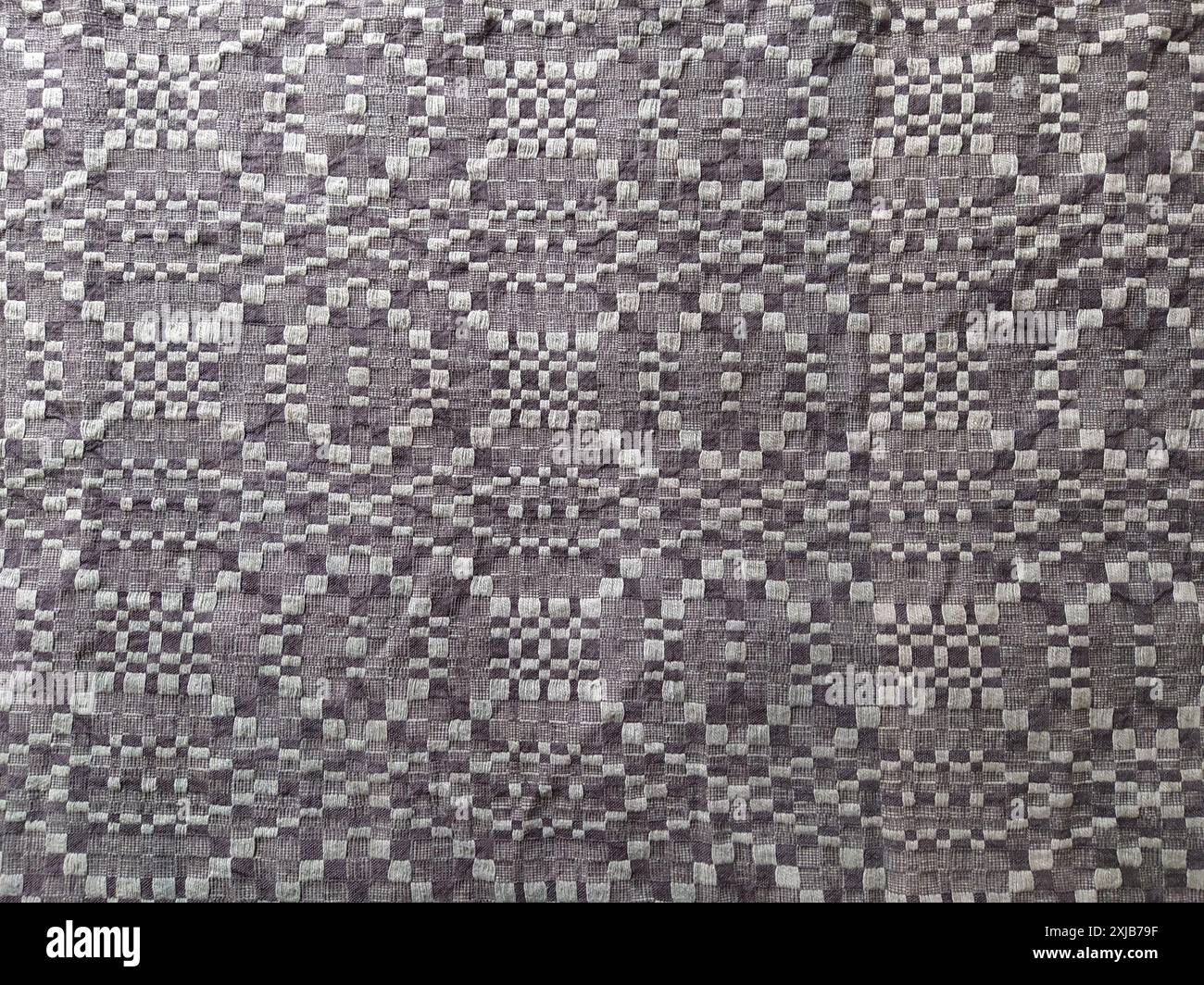 Handmade homespun fabric in an old rustic ethnic style. Traditional ...