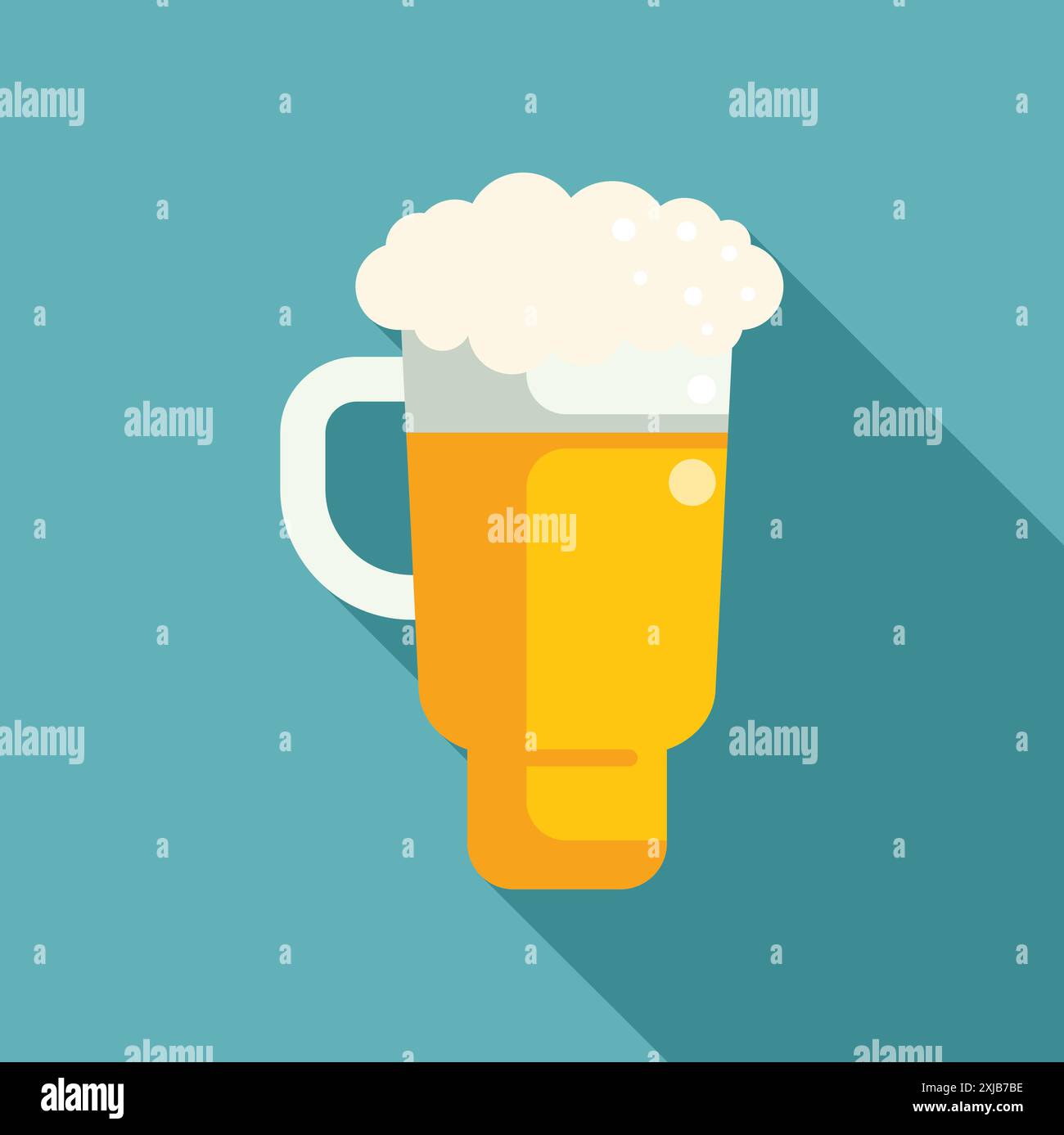 Tall glass of beer is overflowing with foam, indicating its freshness ...