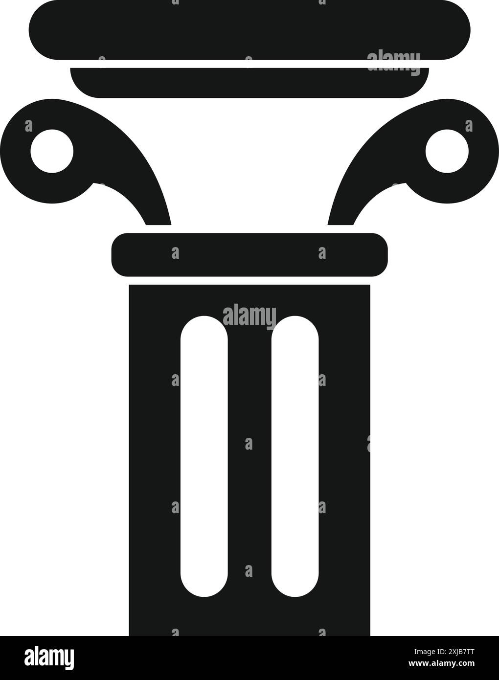 Black and white illustration of a fluted column with a decorative ...