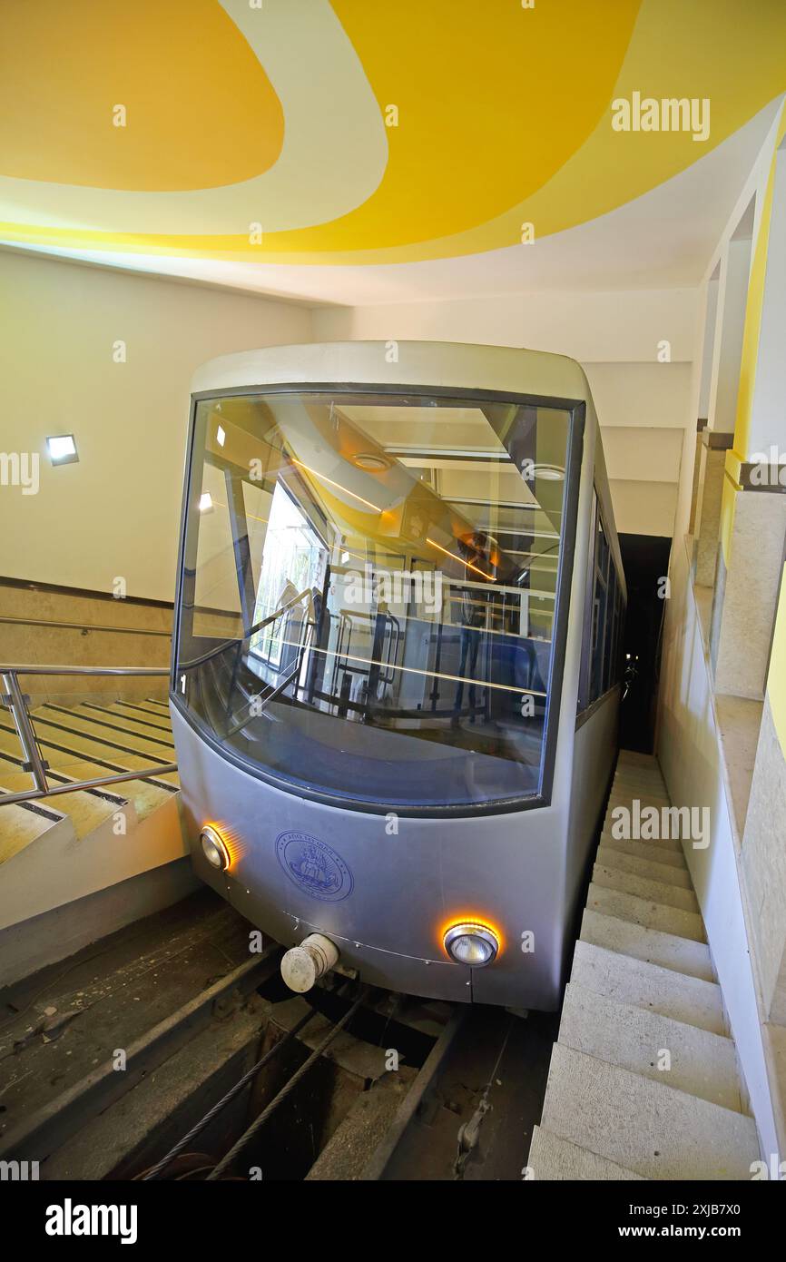 Athens, Greece - May 02, 2015: Funicular Cable Car Transport to Top of ...