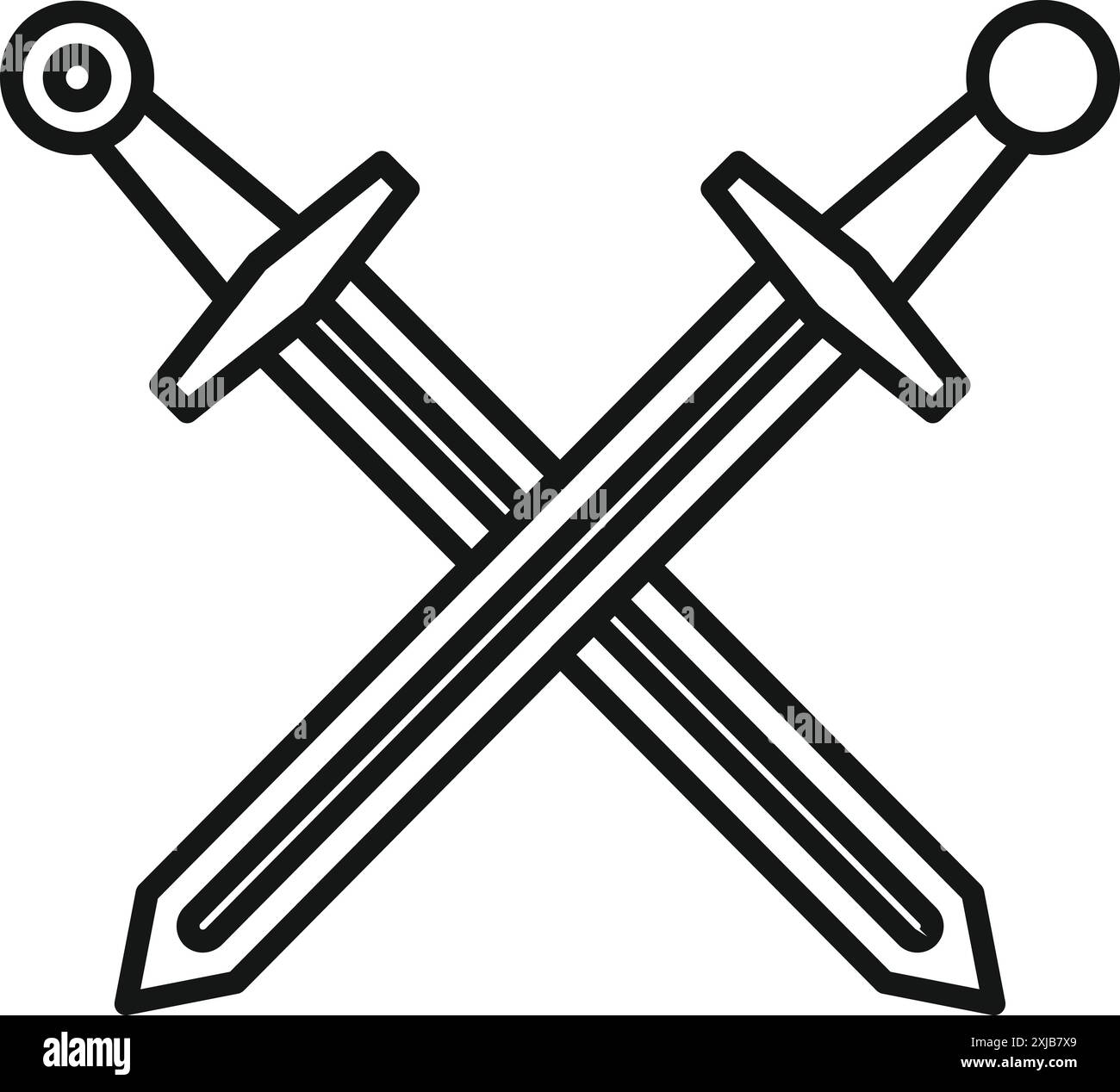 Two crossed swords Black and White Stock Photos & Images - Alamy
