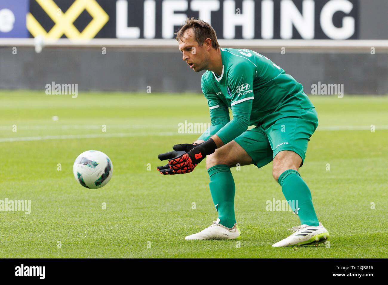 Gent, Belgium. 17th July, 2024. Gent's goalkeeper Davy Roef pictured in ...