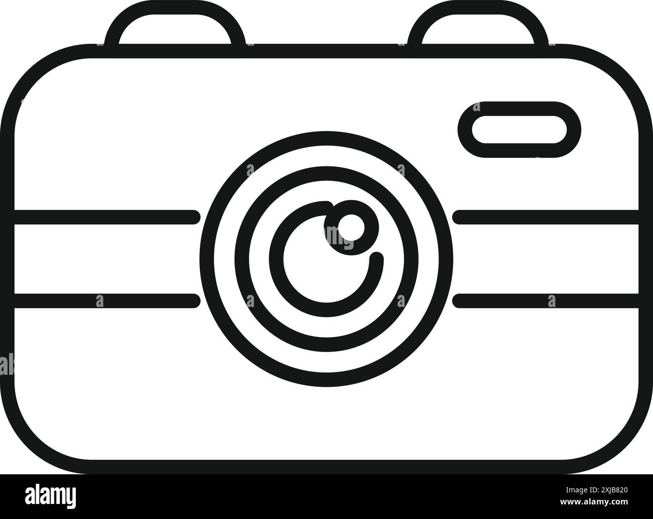 Simple, minimalist line art icon of a camera, perfect for representing ...