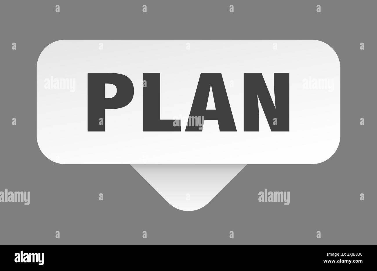 plan sticker. plan sign isolated on gray background. rectangular button ...