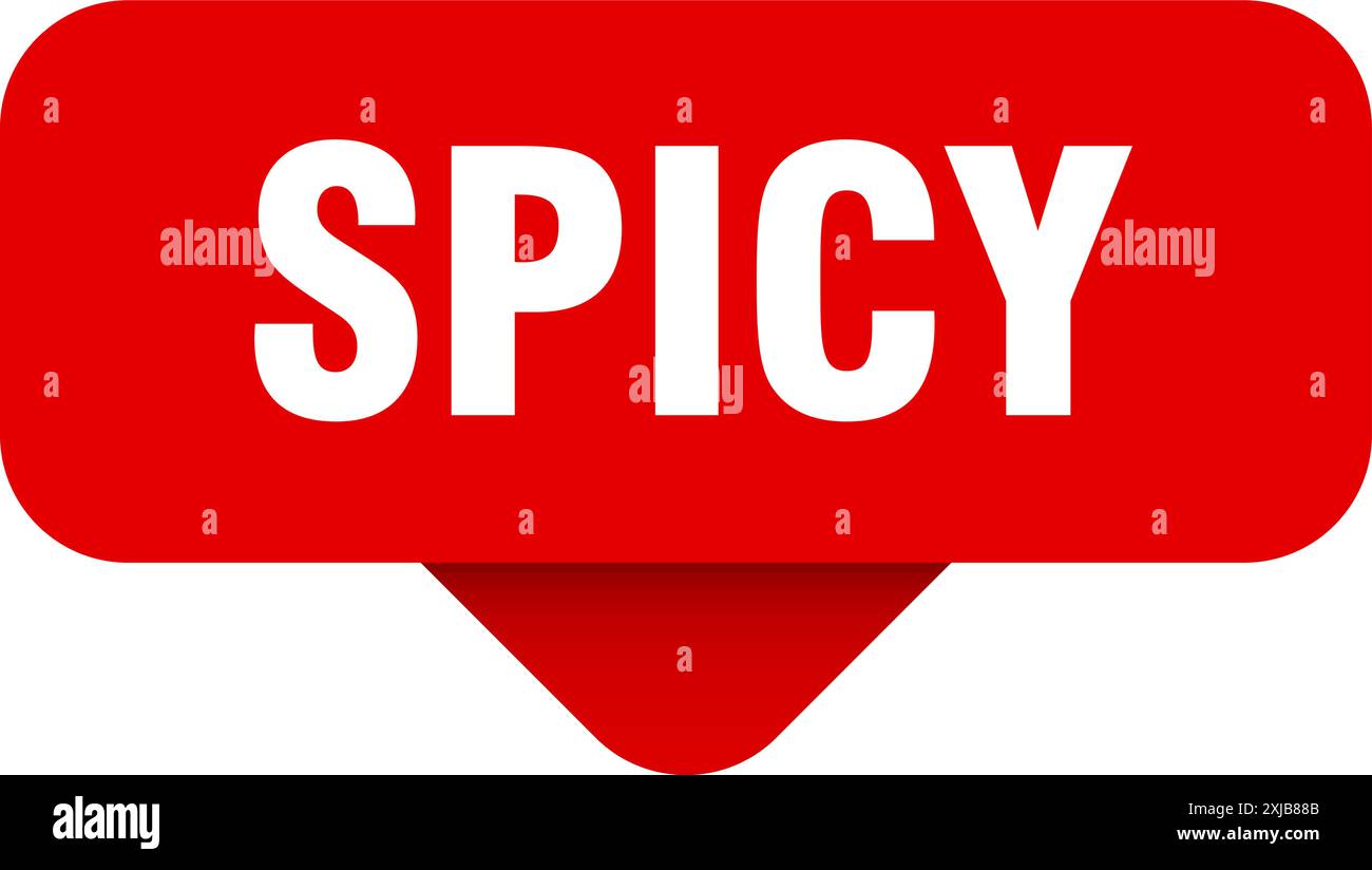 spicy sticker. spicy sign on transparent background. rectangular button ...