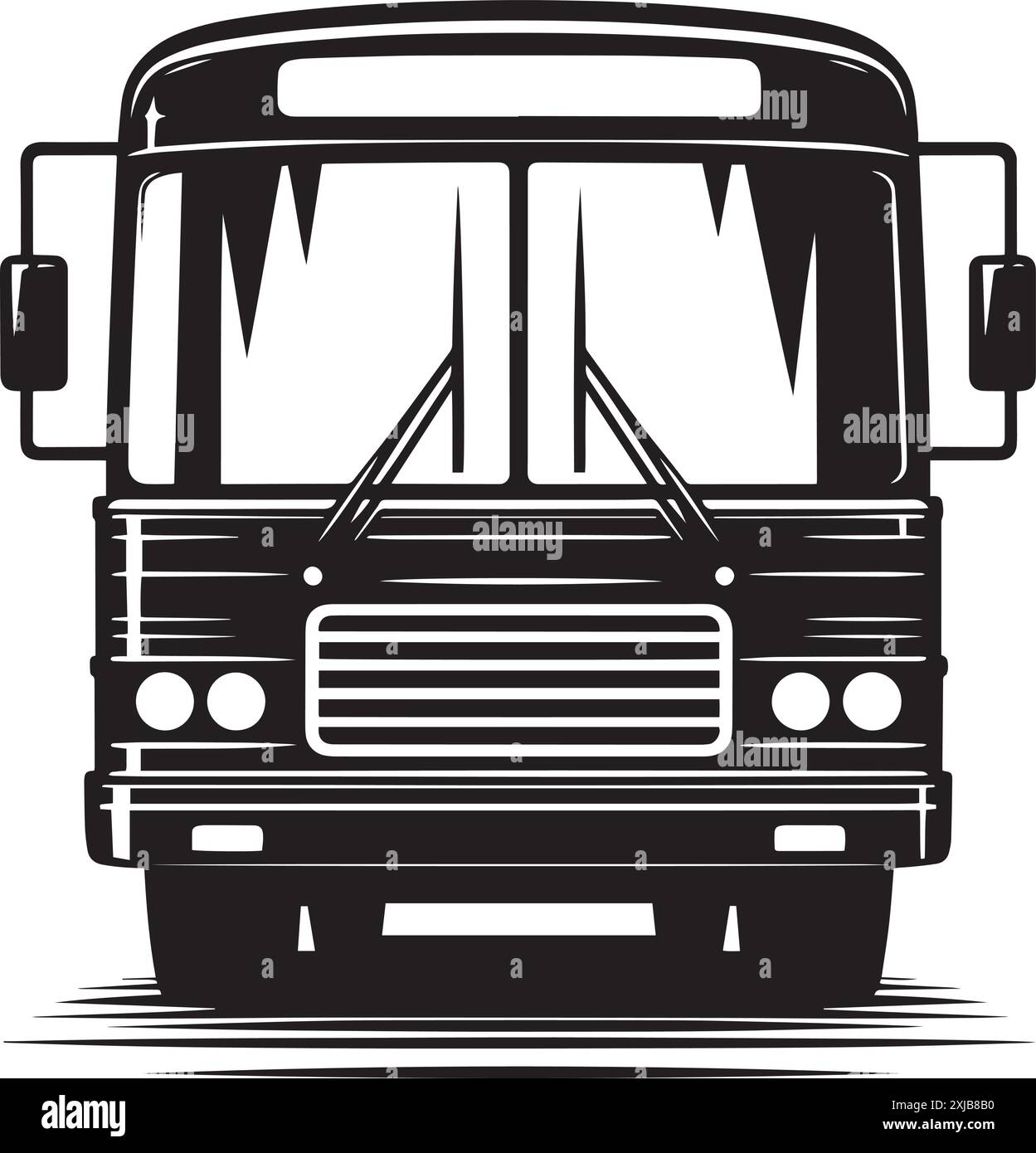 City bus silhouette flat vector illustration isolated on a white ...