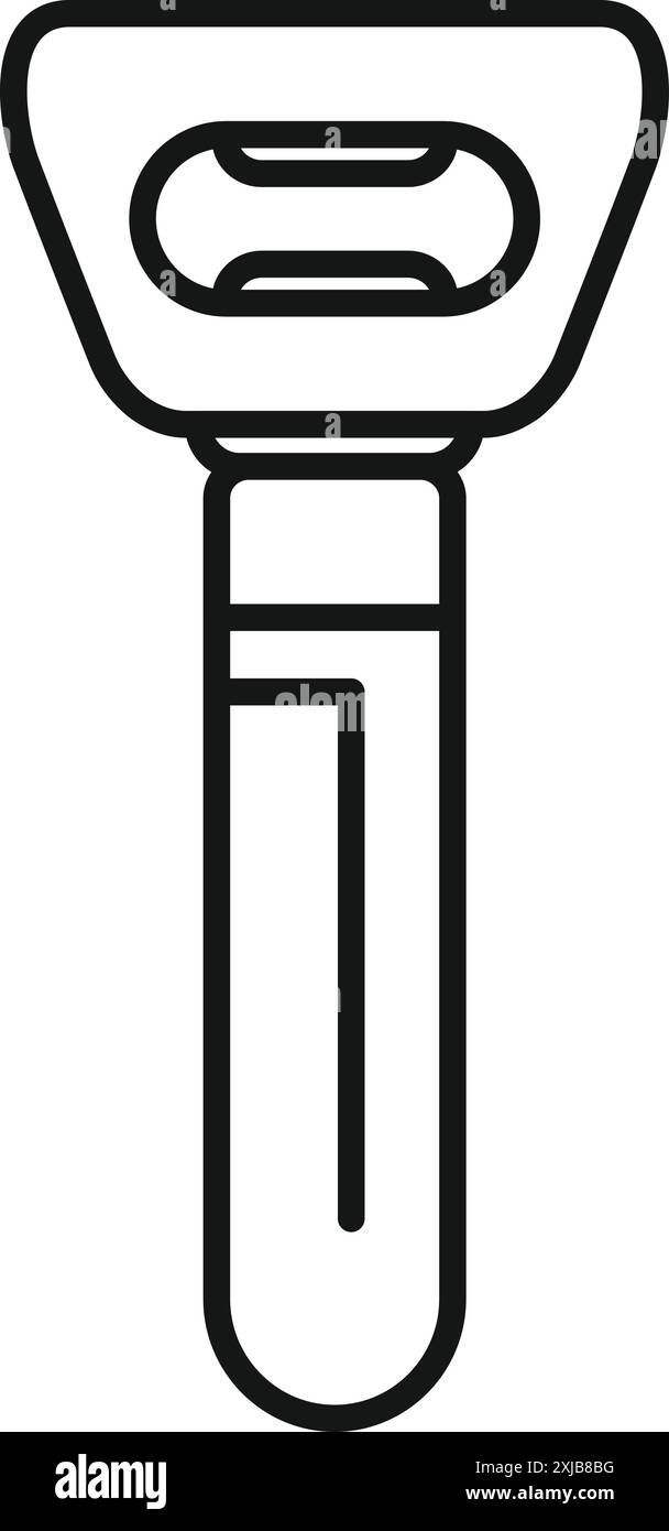 Simple line icon of a test tube, commonly used in laboratories for ...