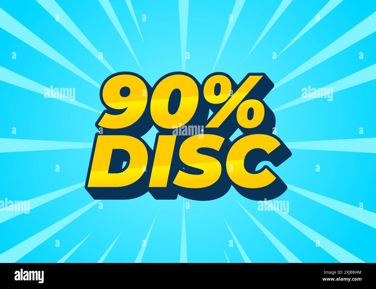 90 percent discount. Text effect design in 3D style with eye catching ...