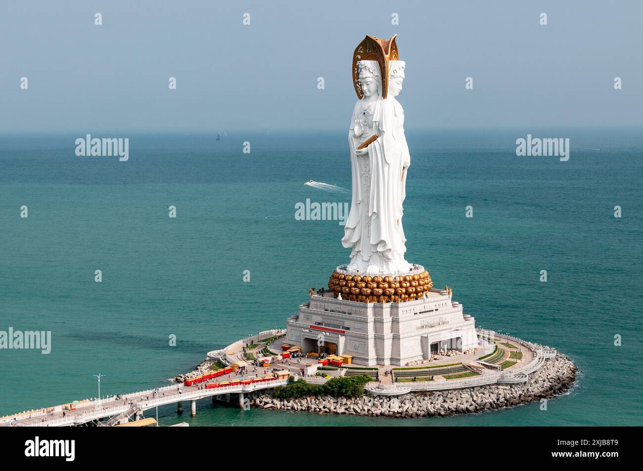 Stock image of the White GuanYin statue in Nanshan Buddhist Cultural ...