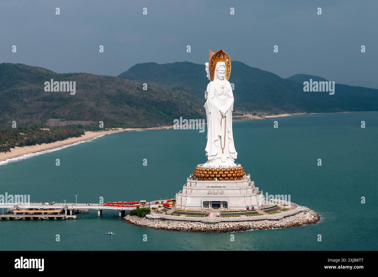 Stock image of the White GuanYin statue in Nanshan Buddhist Cultural ...