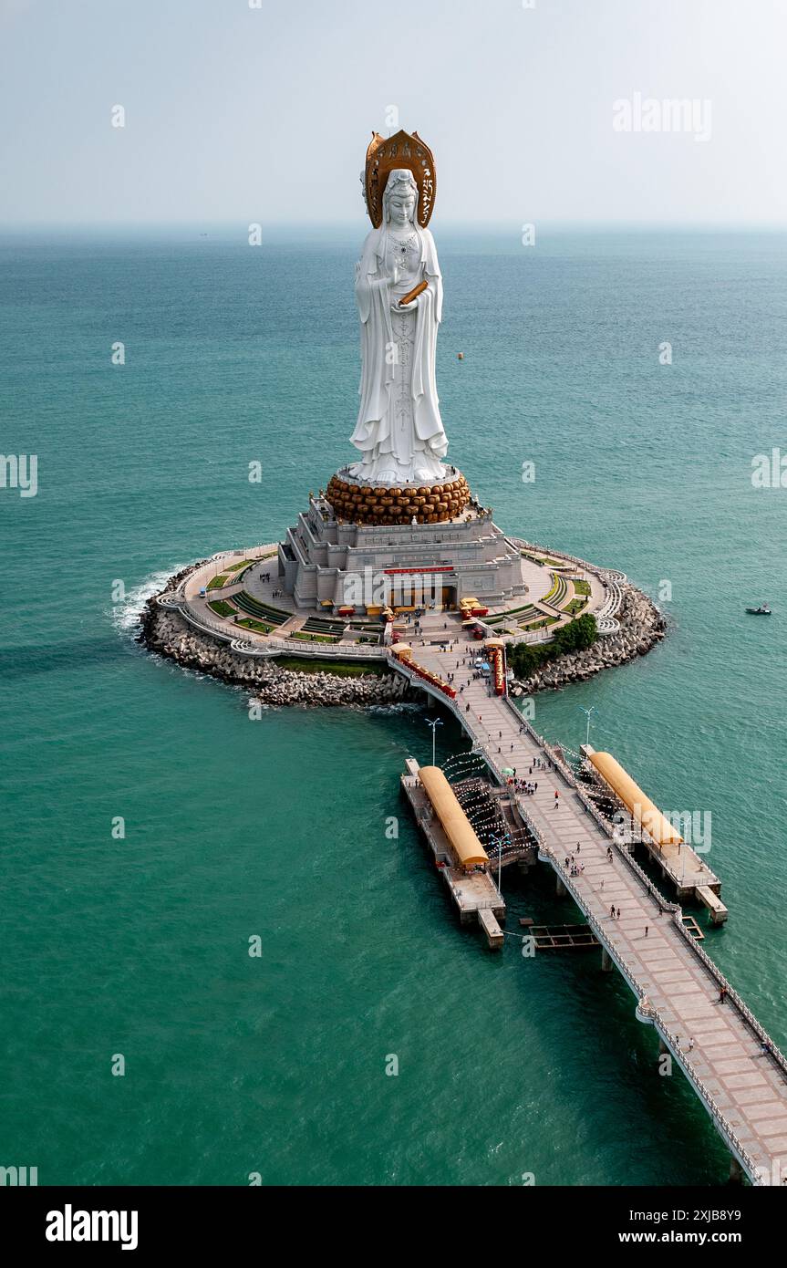 Stock image of the White GuanYin statue in Nanshan Buddhist Cultural ...