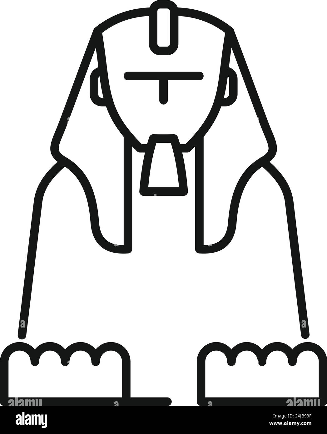 Simple line drawing icon of the great sphinx of giza, a limestone ...