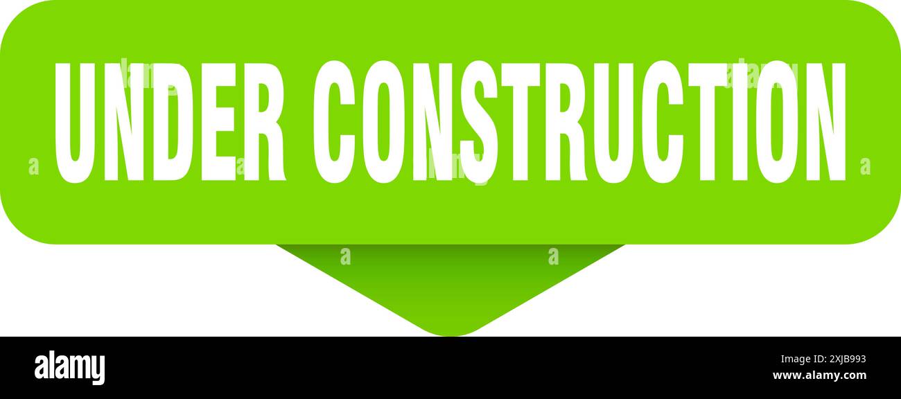 under construction sticker. under construction sign on transparent ...