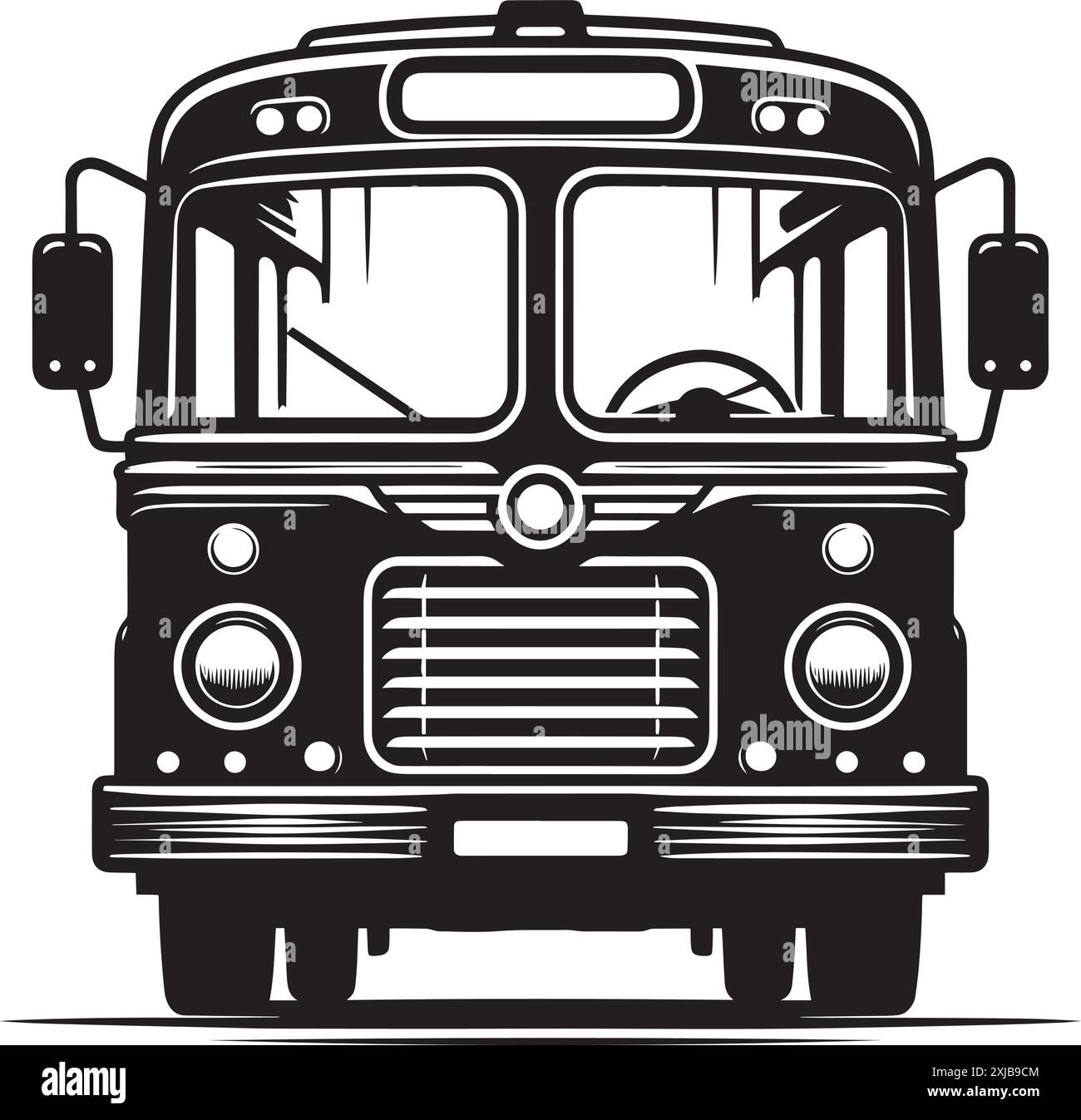 City bus silhouette flat vector illustration isolated on a white ...