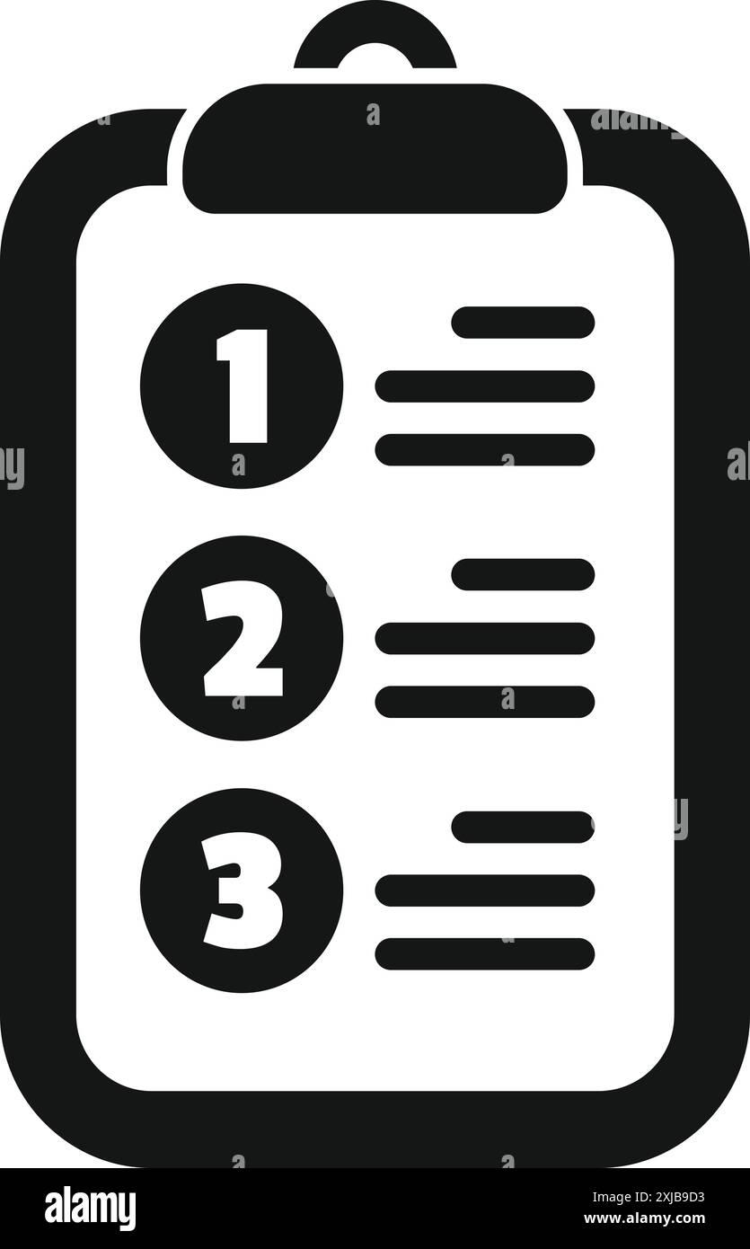 Icon of a clipboard showing the steps of a business project plan Stock ...