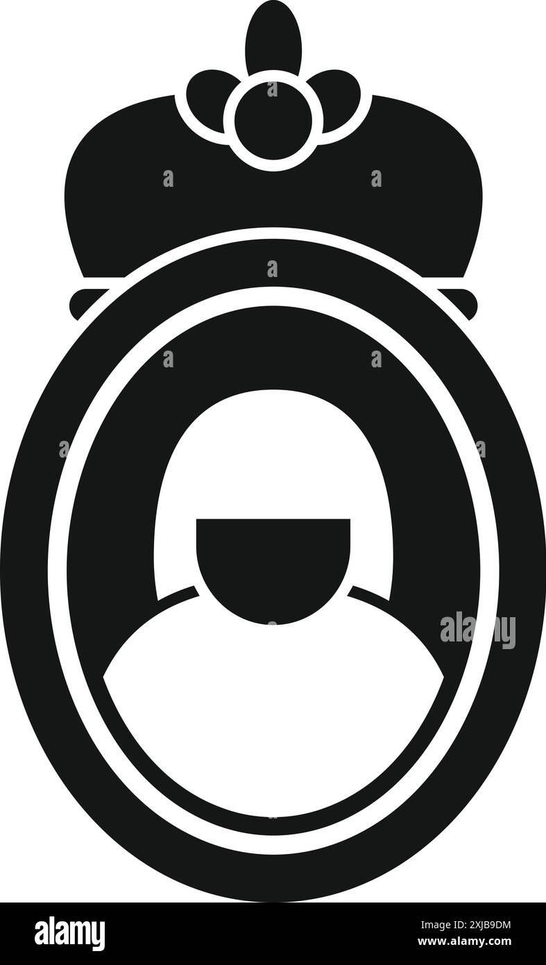 Black and white queen logo with crown for business representing power ...