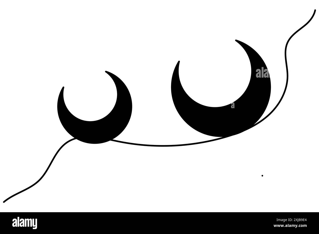 Moon silhouette vector art illustration and isolated outline moon icon ...