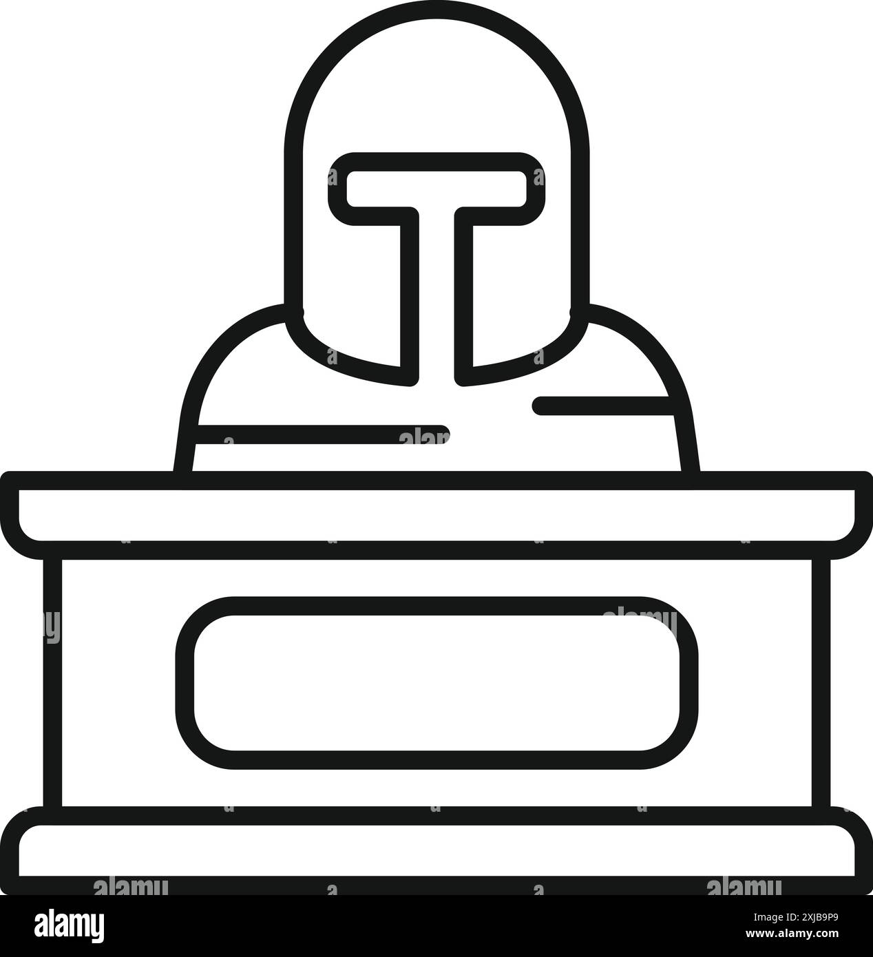 Museum exhibit showcasing a bust of a medieval knight, representing ...